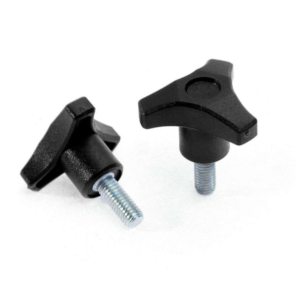 Three-arm knob with threaded stud – Berardi Group