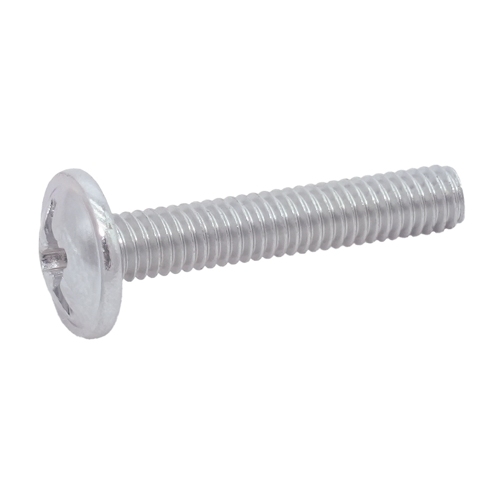 Flanged truss head screw Slot/Pozi recess steel 4.8 Zinc plated ...